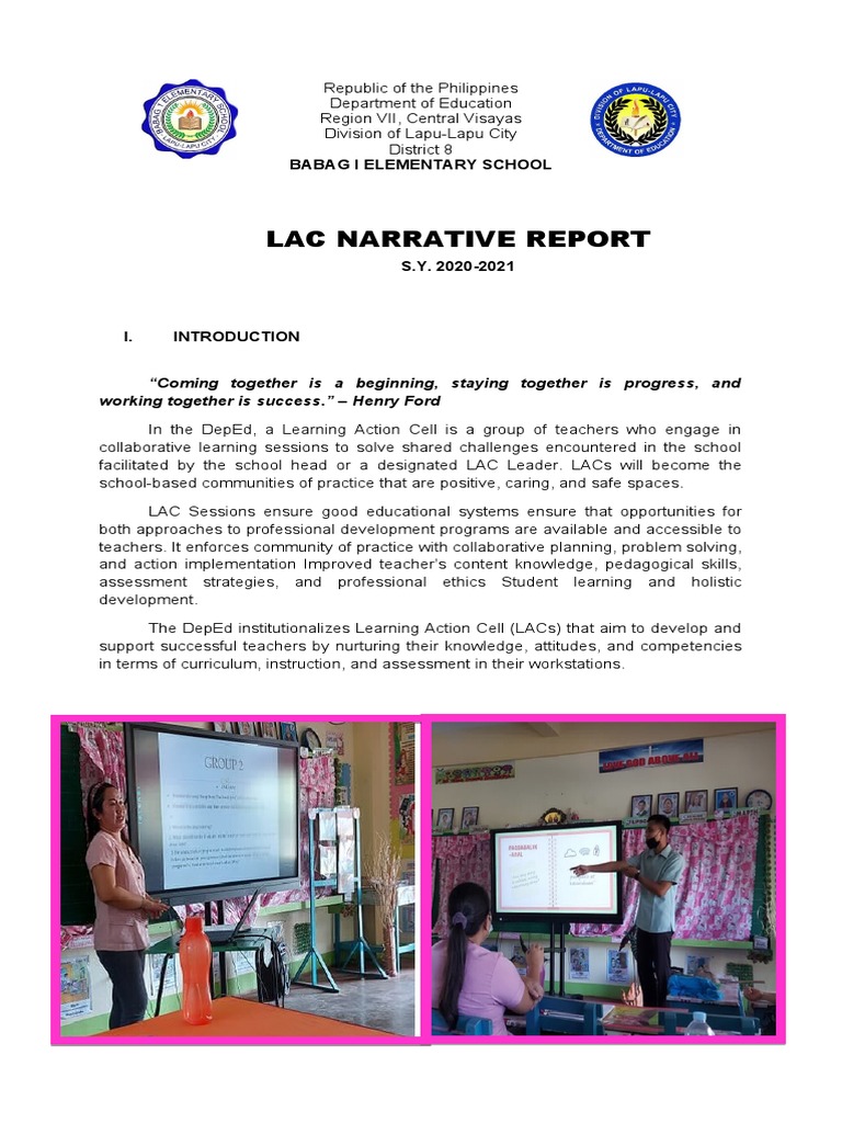 LAC Narrative Report | PDF | Teachers | Learning