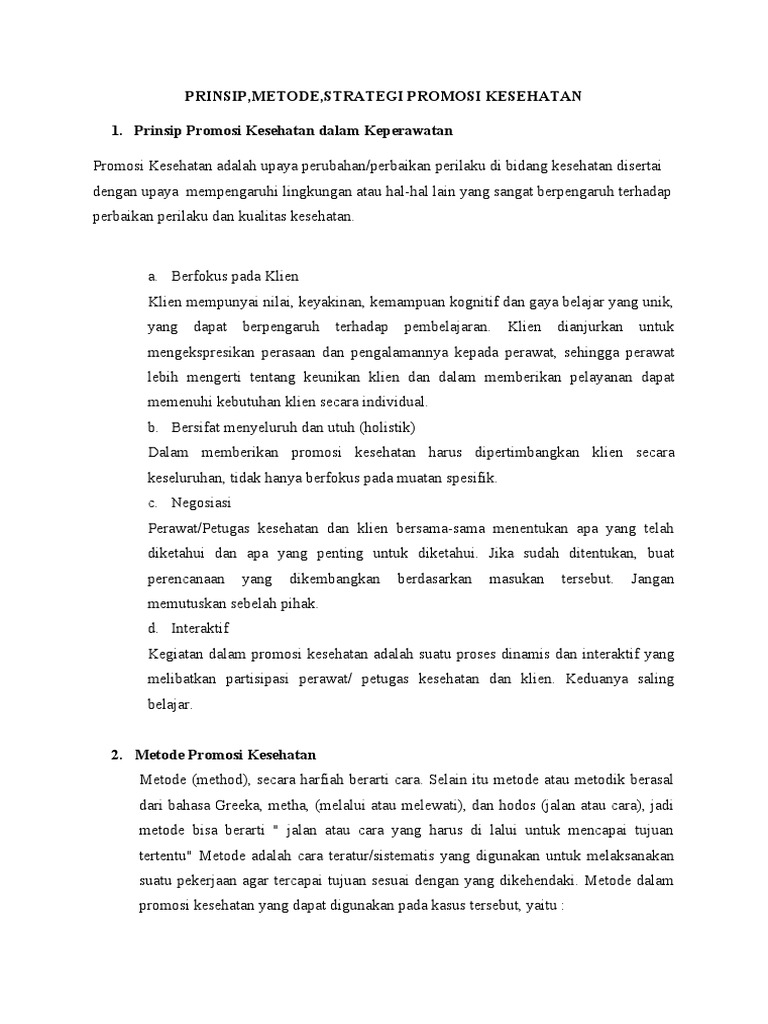 Prinsip, Metode, Strategi, Media | PDF