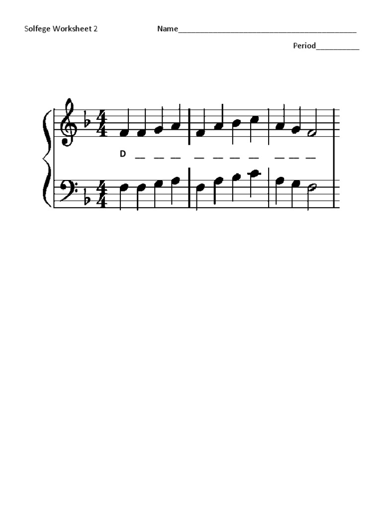 Solfege Worksheet 2 Name - Period | PDF | Finance & Money Management ...