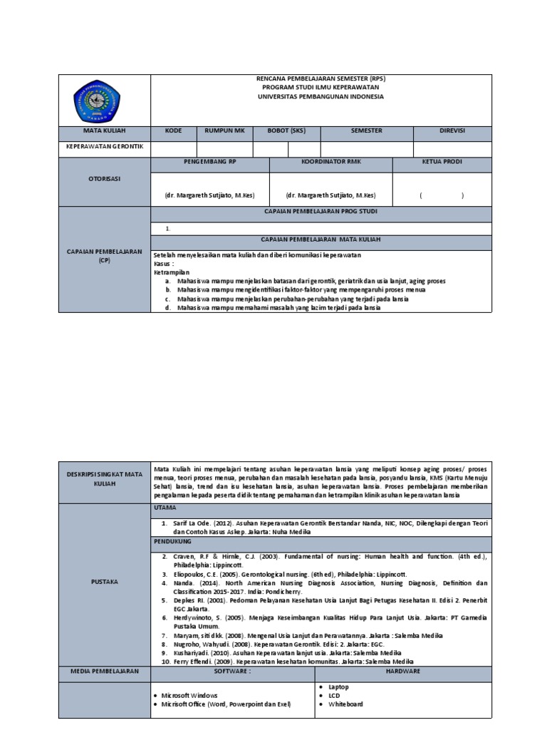 RPS Keperawatan Gerontik | PDF