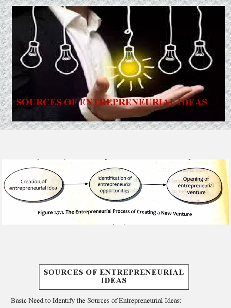 Sources of Entrepreneurial Ideas | PDF