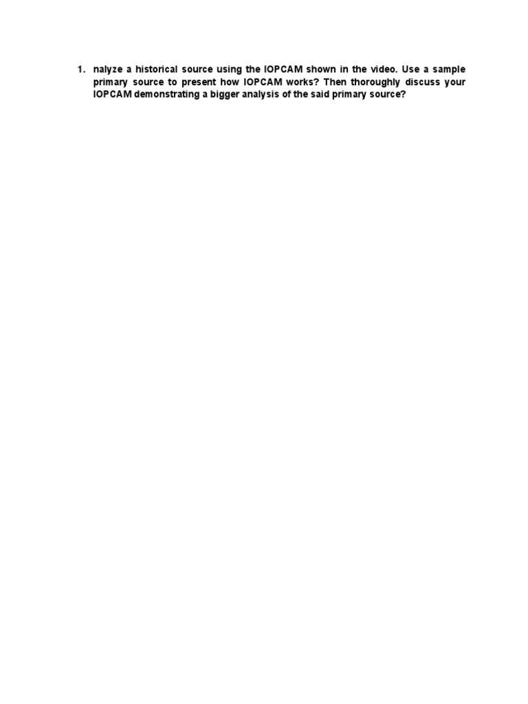 Analyzing Historical Sources with IOPCAM | PDF