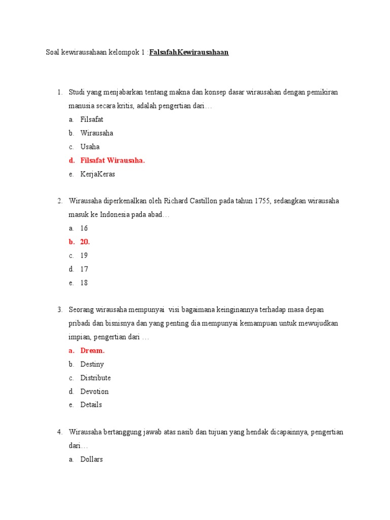 SOAL KWU KEL 1-5.docx-1 | PDF