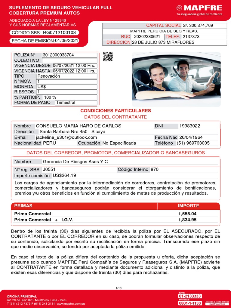 Poliza Vehicular | PDF | Póliza de seguros | Seguro