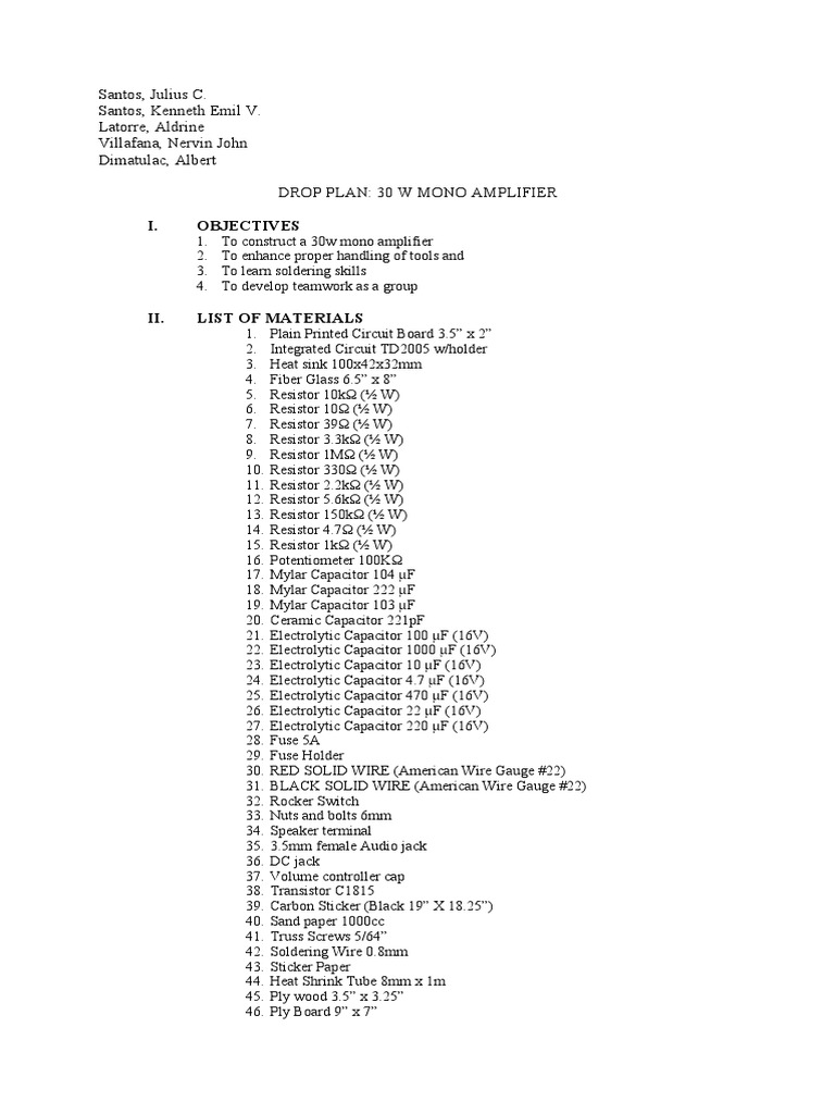 Drop Plan | PDF | Printed Circuit Board | Resistor