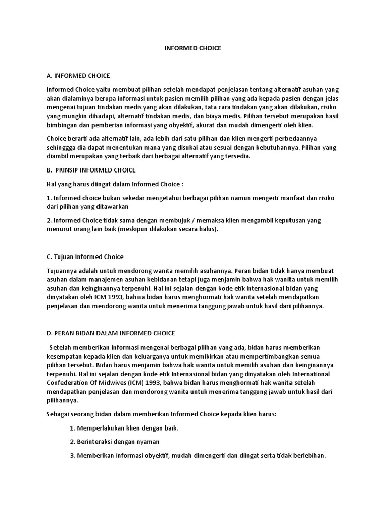 Informed Choice | PDF