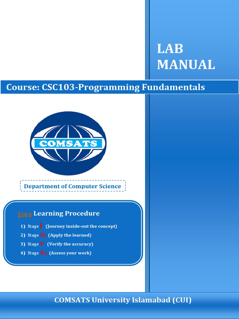 Lab Manual Csc103 PF v2.1 | PDF | Control Flow | Applications & Software