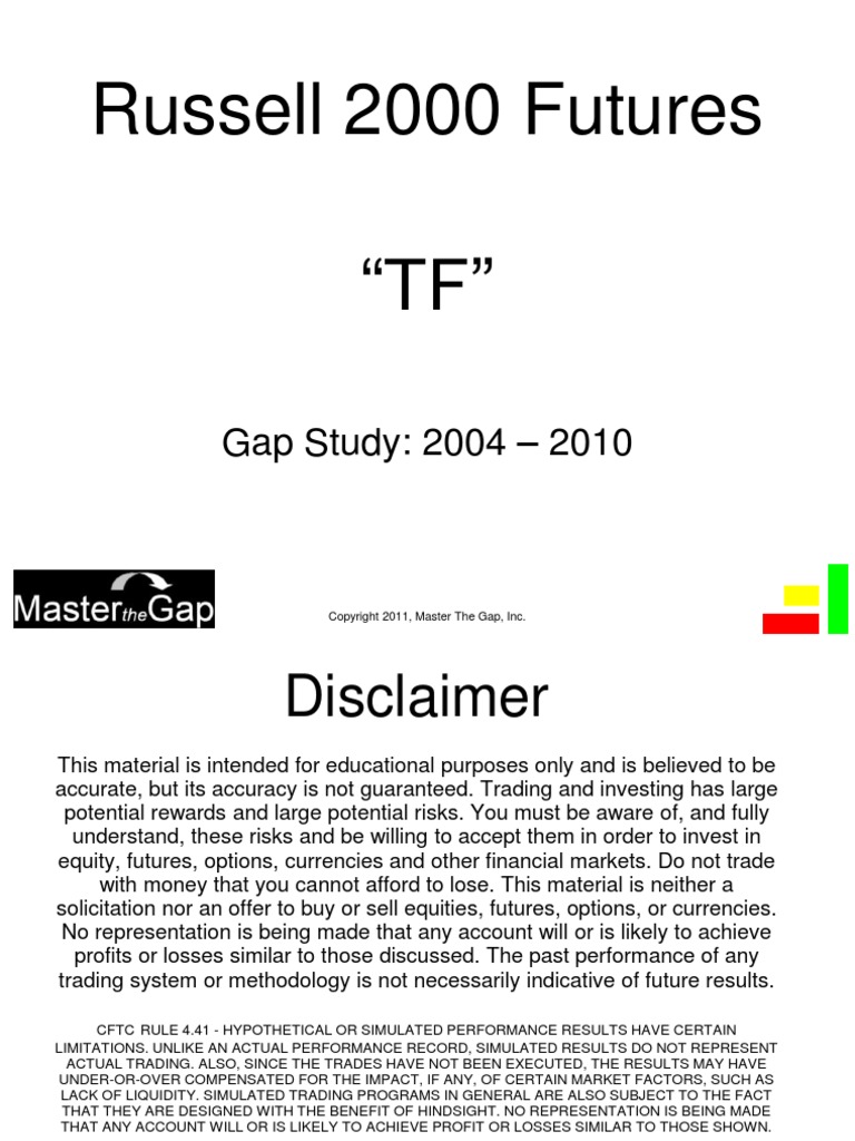 Russell 2000 Futures "TF": Gap Study: 2004 - 2010 | PDF | Futures ...