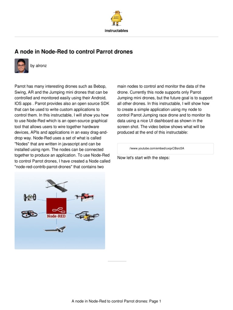 A Node in Node Red To Control Parrot Drones | PDF | Application ...