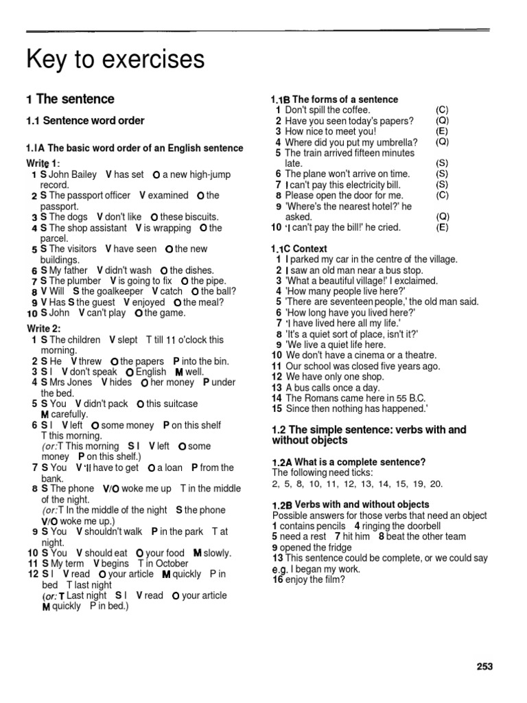 English Grammar: Sentence Structure Guide | PDF | Subject (Grammar ...