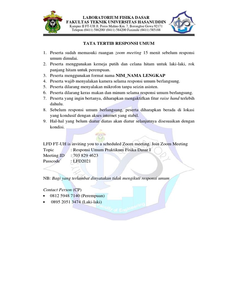 Tata Tertib Responsi Umum 2021 | PDF