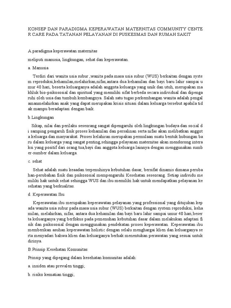 Paradigma Keperawatan Maternitas | PDF | Kesehatan Holistik | Sains & Matematika