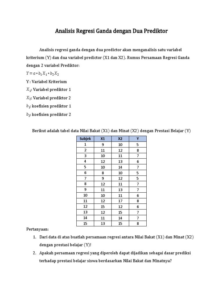 Analisis Regresi Berganda | PDF