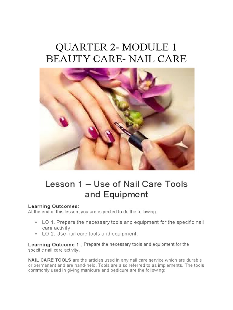 Quarter 2 - Module 1 Beauty Care Nail Care | PDF | Nail (Anatomy ...