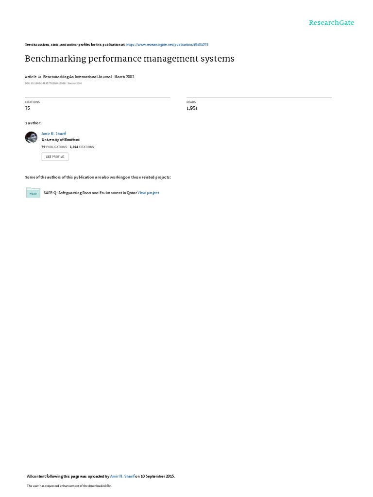 Benchmarking Performance Management Systems: Benchmarking An ...