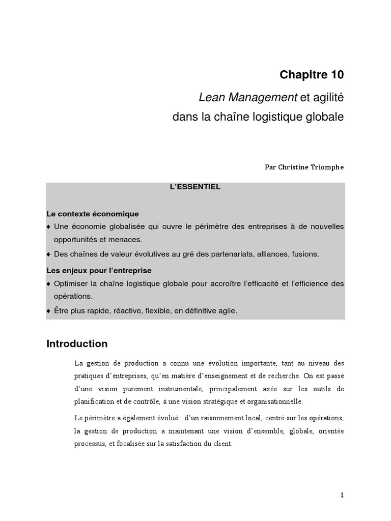 Livre MBA Chapitre10 Lean Management CT | PDF | Six Sigma | Lean ...