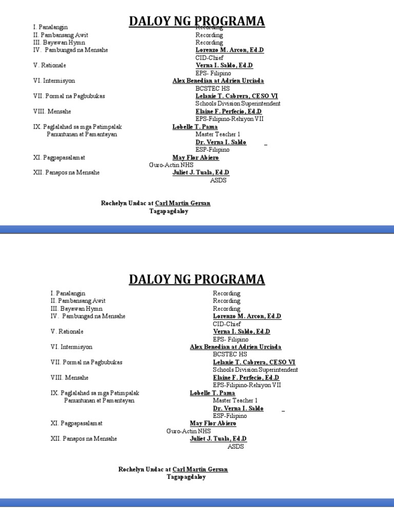 Filipino Program 2 | PDF