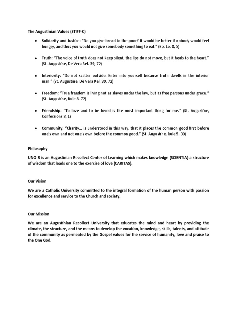 The Augustinian Values | PDF | Augustine Of Hippo | Martyr