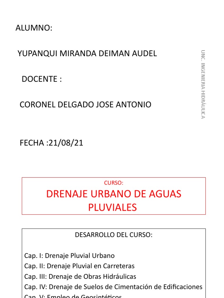 Drenaje Pluvial Urbano.Y | PDF | Precipitación | Lluvia