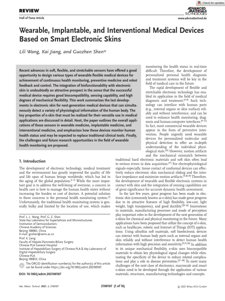 Wearable, Implantable, and Interventional Medical Devices | PDF ...