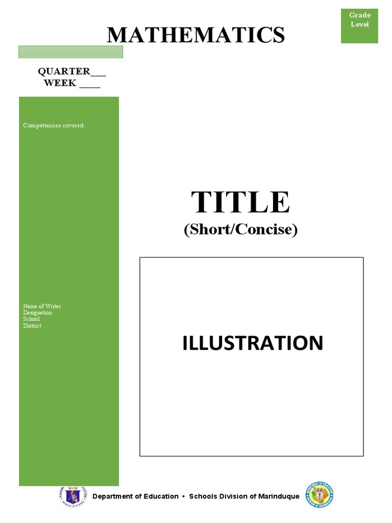 Mathematics Module Template | PDF | Educational Psychology | Cognition