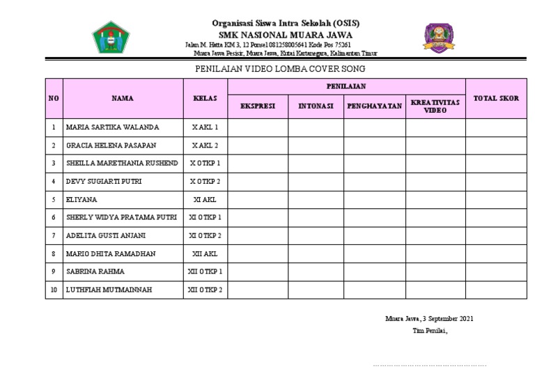 Form Penilaian | PDF