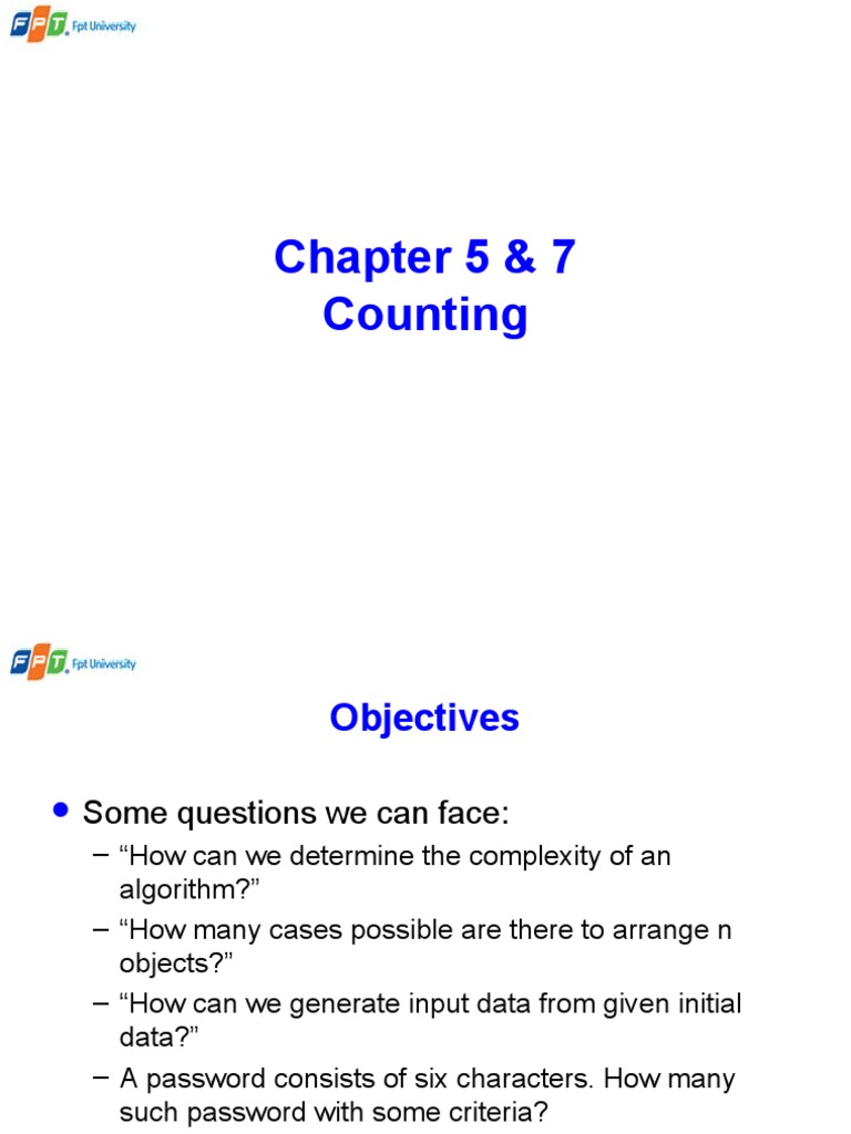 Chapter 5 & 7 Counting | PDF | Recurrence Relation | Mathematical Analysis