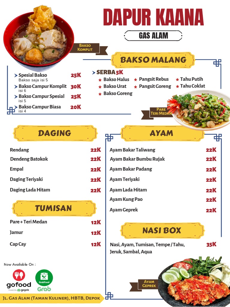 Menu Dapur Ingkung Depok 2023 | PDF