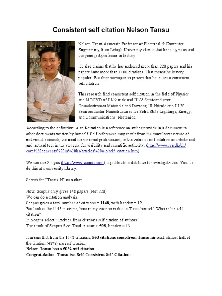 Consistentselfcitation Nelson Tansu | PDF | Photonics | Optics