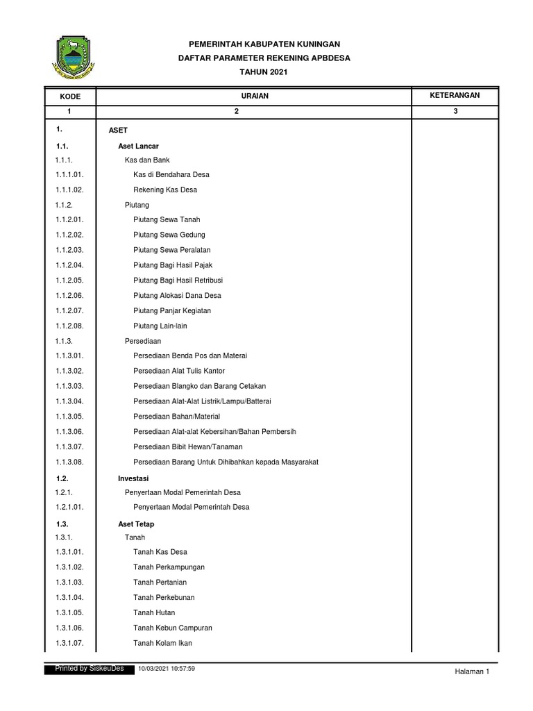 Parameter Rekening | PDF | Sains & Matematika