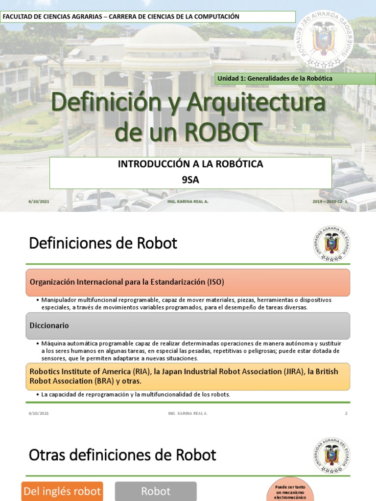 2 - Definición y Clasificación de Robots | PDF | Robot | Robótica