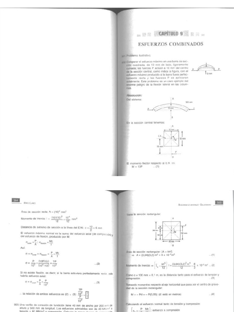 Ejercicios Resueltos Esf. Combinados y Circulo de Mohr | PDF