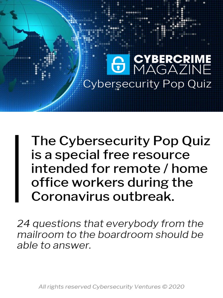 Cybersecurity Quiz | PDF | Security | Computer Security
