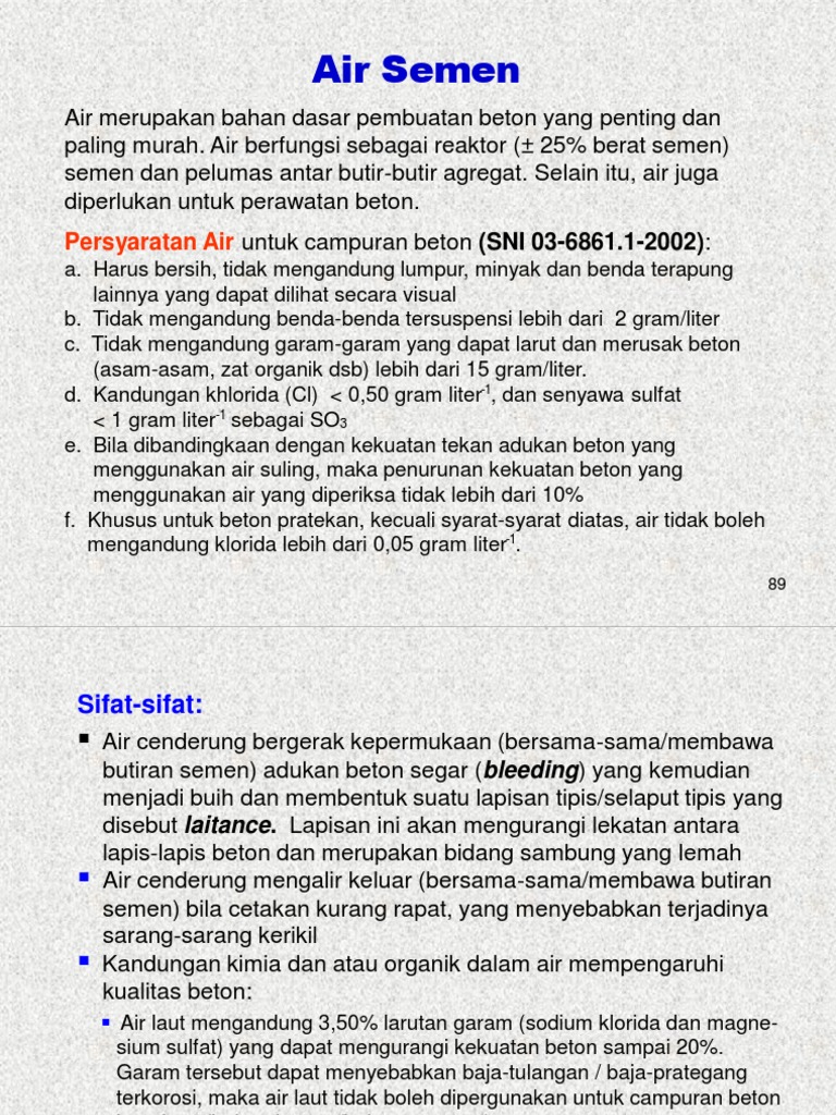 Air Semen - Bahan Tambah - Peralatan Pengecoran | PDF
