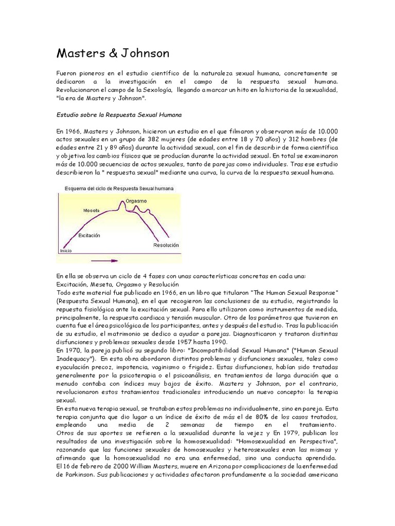 Masters y Jhonson | PDF | La sexualidad humana | Orgasmo