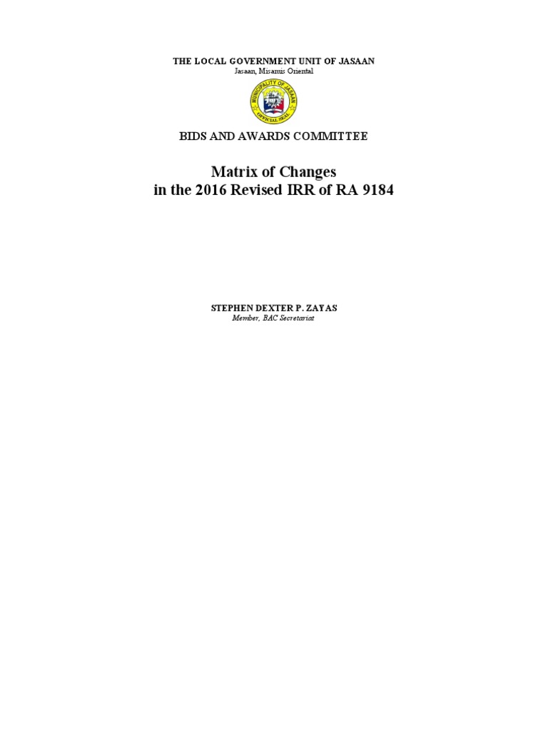 BAC - Rules and Regulations Cover | PDF