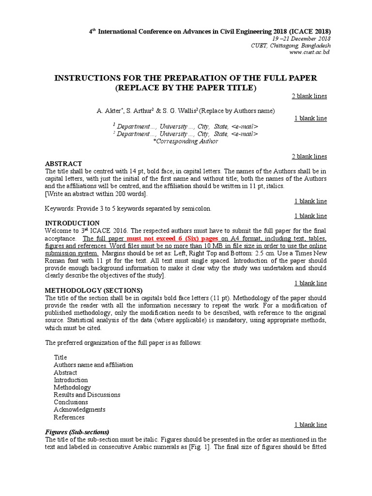 ICACE-2018 Full Paper Template | PDF | Text | Graphic Design