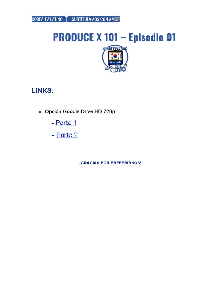 Produce X 101 Episodio 01 Subtitulado | PDF
