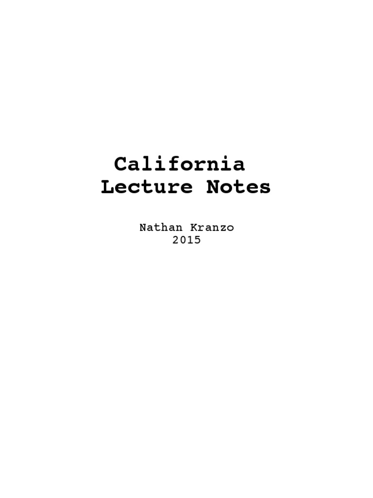 California Notes | PDF
