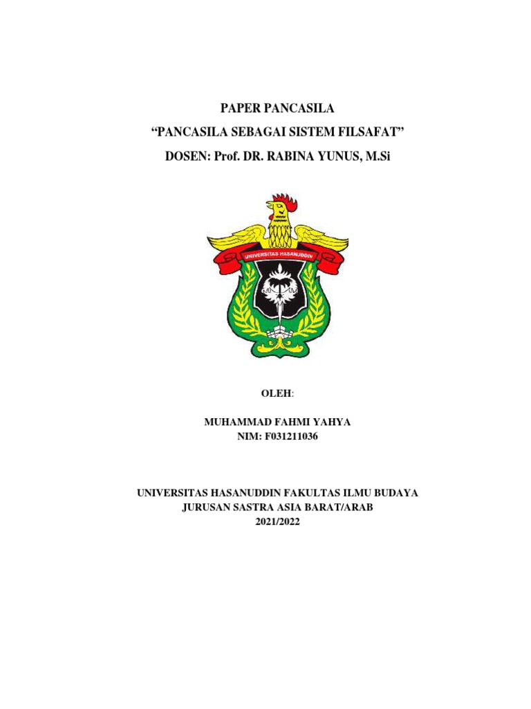 Paper Pancasila 4 Landasan Filsafat Pancasila - Muhammad Fahmi Yahya ...