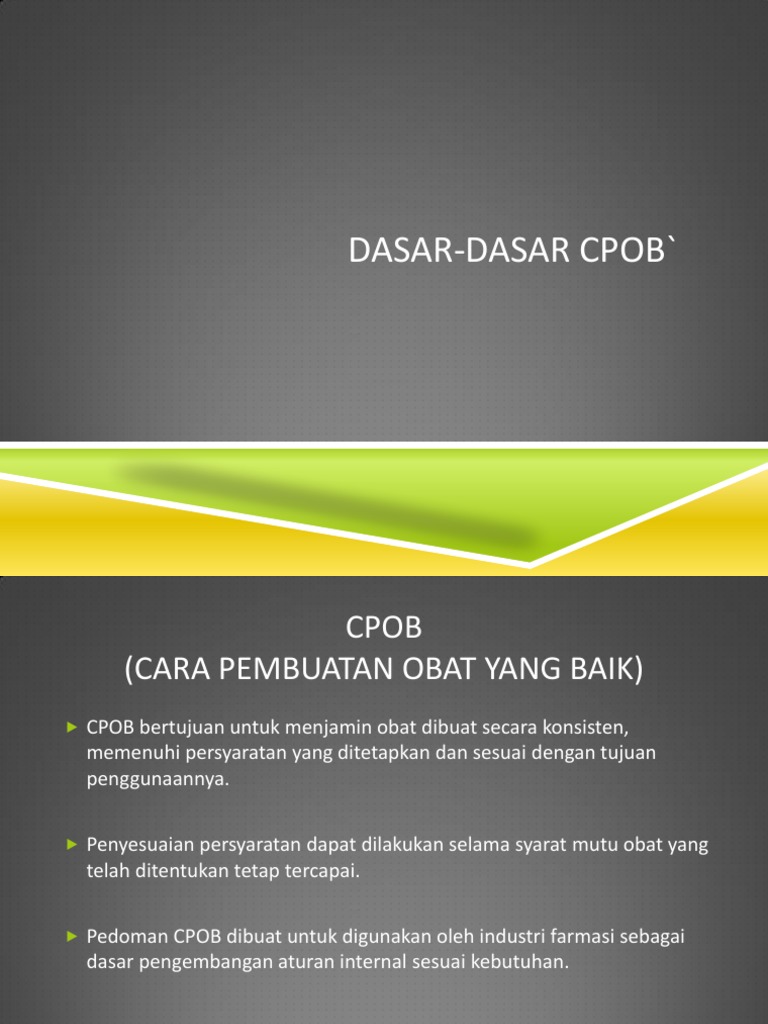 Dasar-Dasar CPOB | PDF