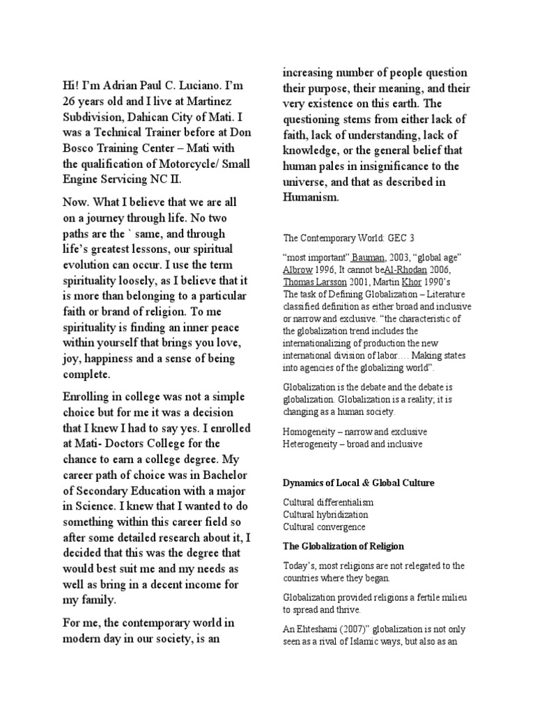 Dynamics of Local & Global Culture | PDF | Globalization ...