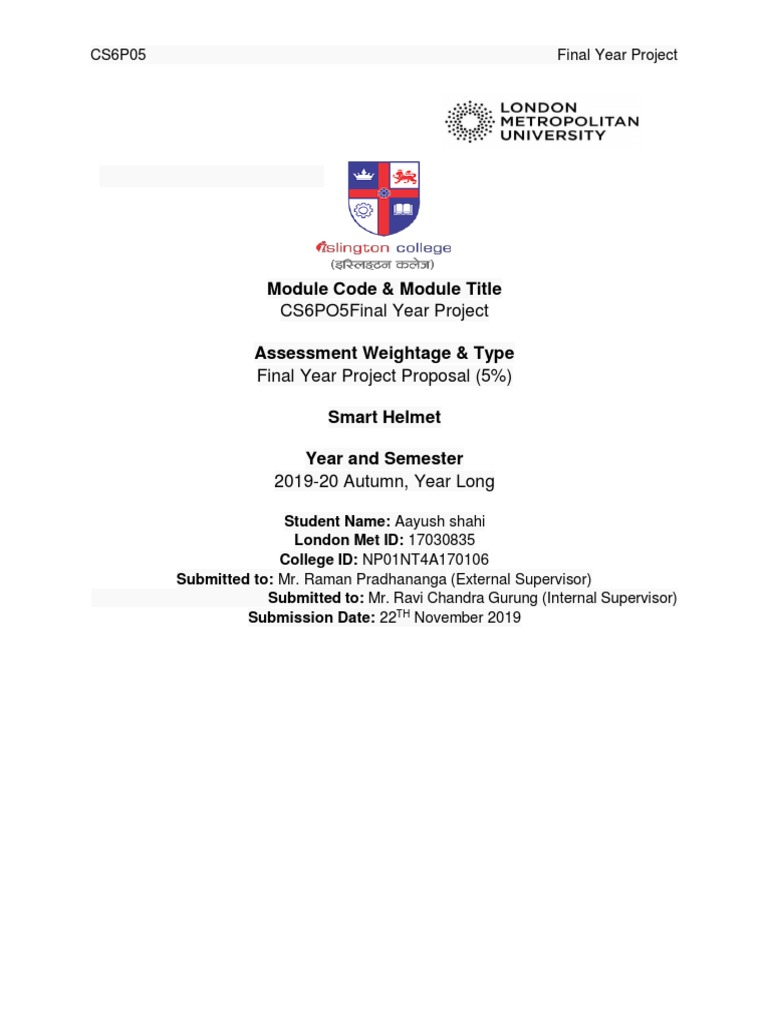 Module Code & Module Title: CS6PO5Final Year Project | Download Free ...
