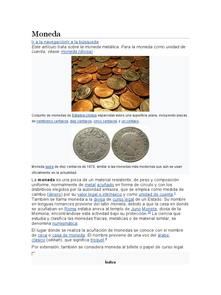 La Moneda | PDF | Monedas | Dinero