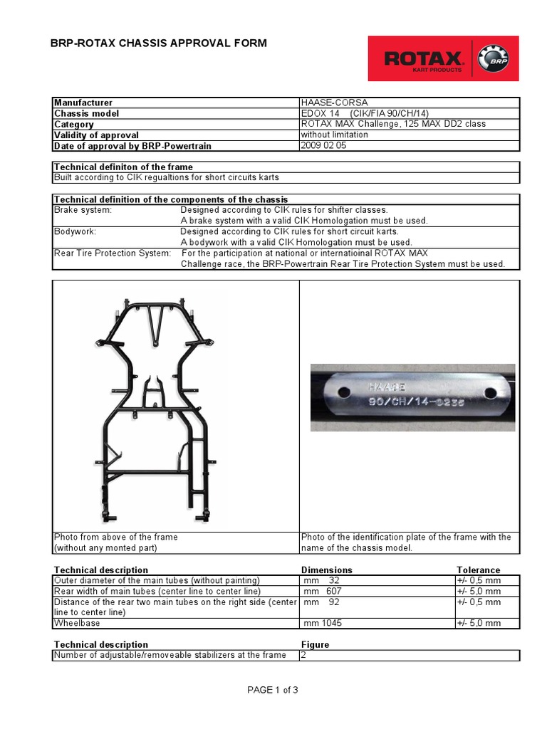 Brp-Rotax Chassis Approval Form | Download Free PDF | Vehicle ...