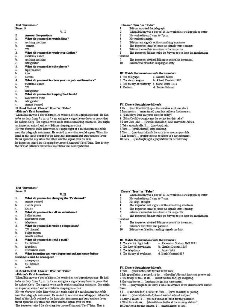 Edison's First Invention Test | PDF | Thomas Edison | Telephone