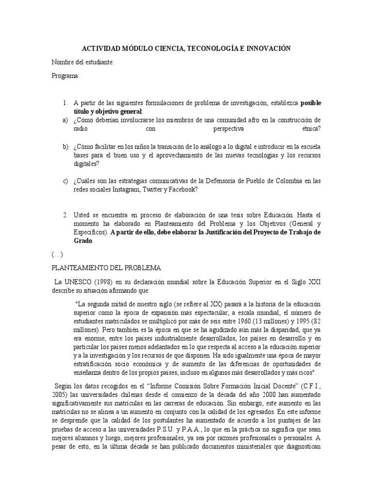 Actividad Módulo 1 | PDF | Plan de estudios | Maestros