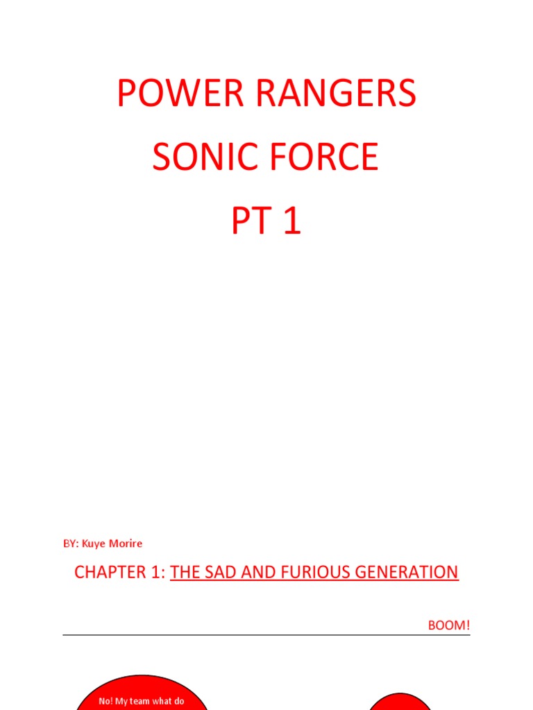 Power Rangers Sonic Force PT1: Chapter 1: The Sad and Furious ...