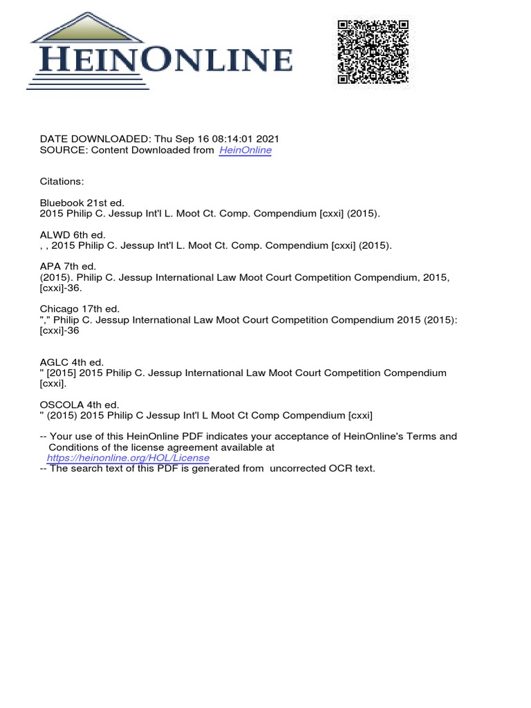 2015 Jessup Moot Court Compendium | PDF | International Law | United ...