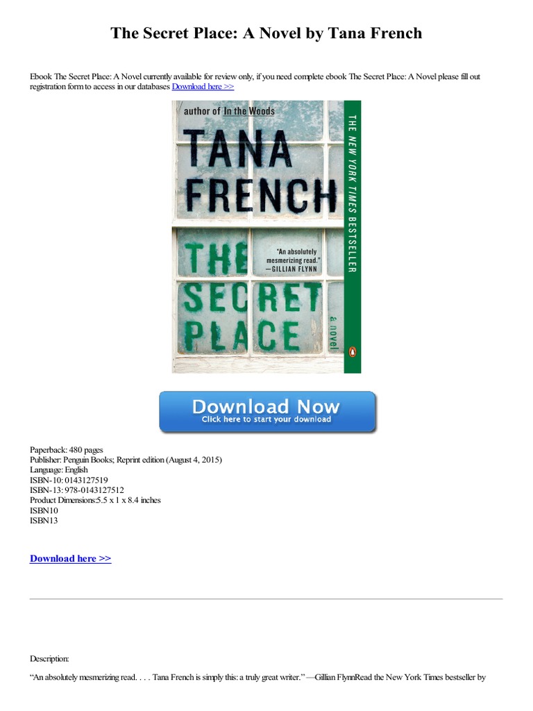 The Secret Place: A Novel by Tana French: Download Here | PDF